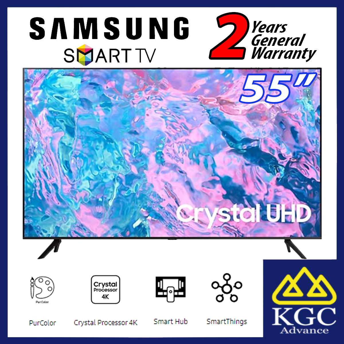 Samsung 55" Crystal UHD 4K Smart TV CU7000 UA55CU7000KXXM - Khin Guan ...