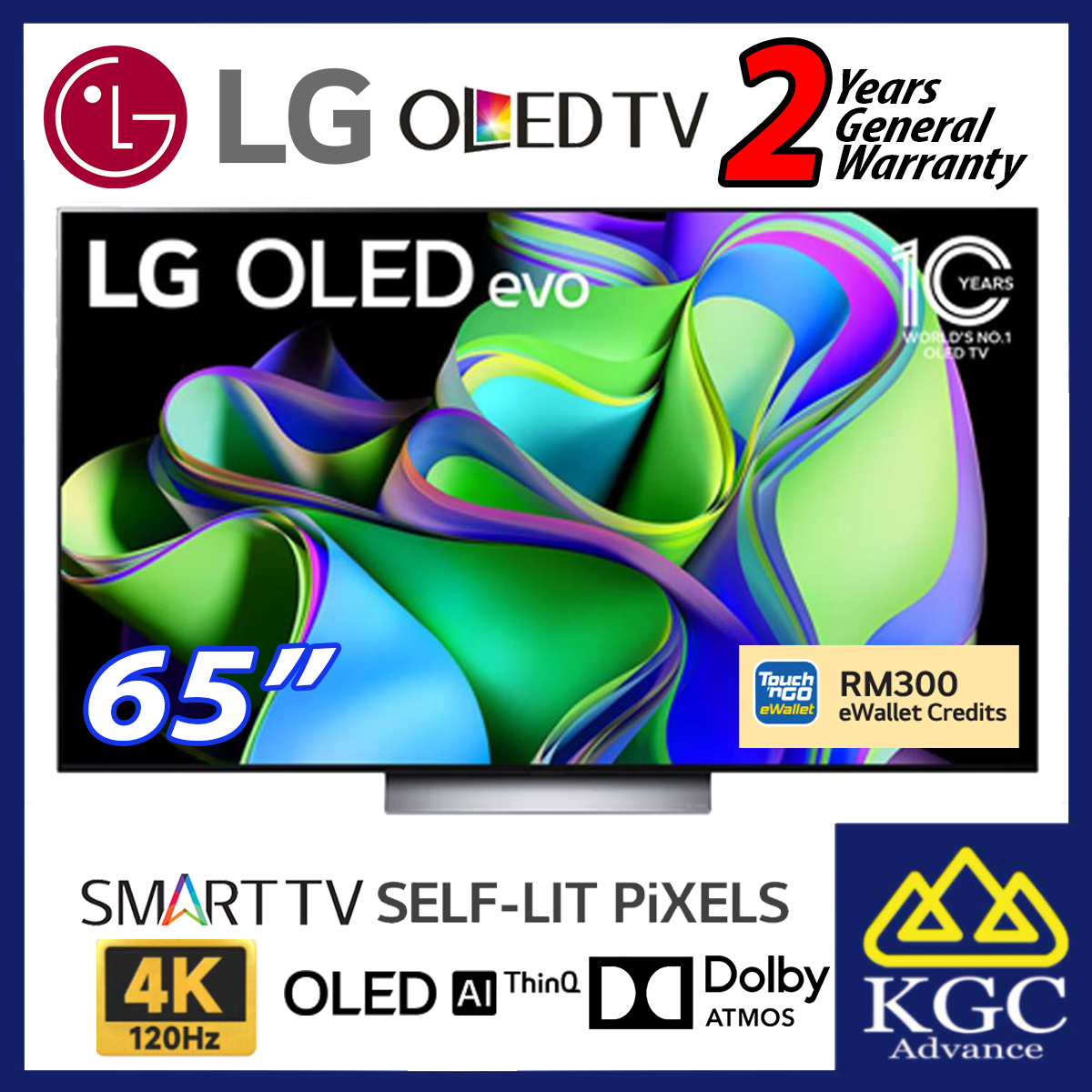 LG 65" OLED65C3PSA OLED evo C3 120Hz Dolby Vision & HDR10 4K UHD Smart TV [TnG Redemption ...