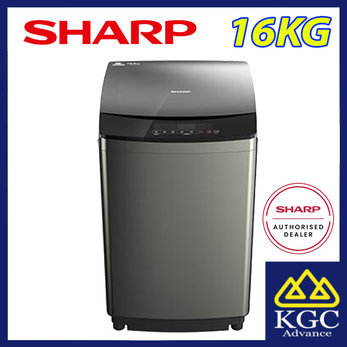 Sharp 16Kg Full Auto Washing Machine ESY1619 Washer - Khin Guan Corporation