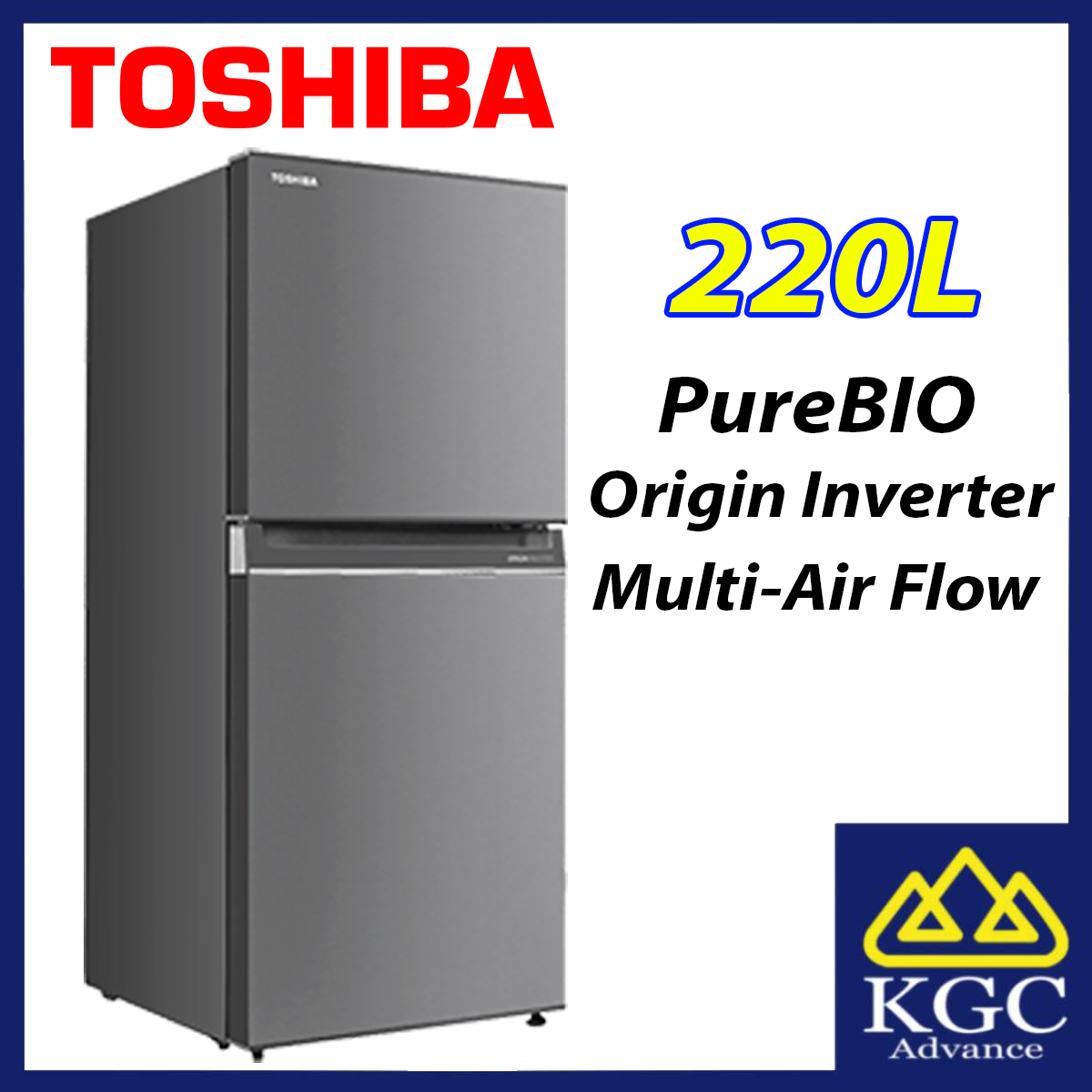 Toshiba 220L Fridge 2-Doors Inverter Refrigerator GR-RT230WE-PMY(SS ...