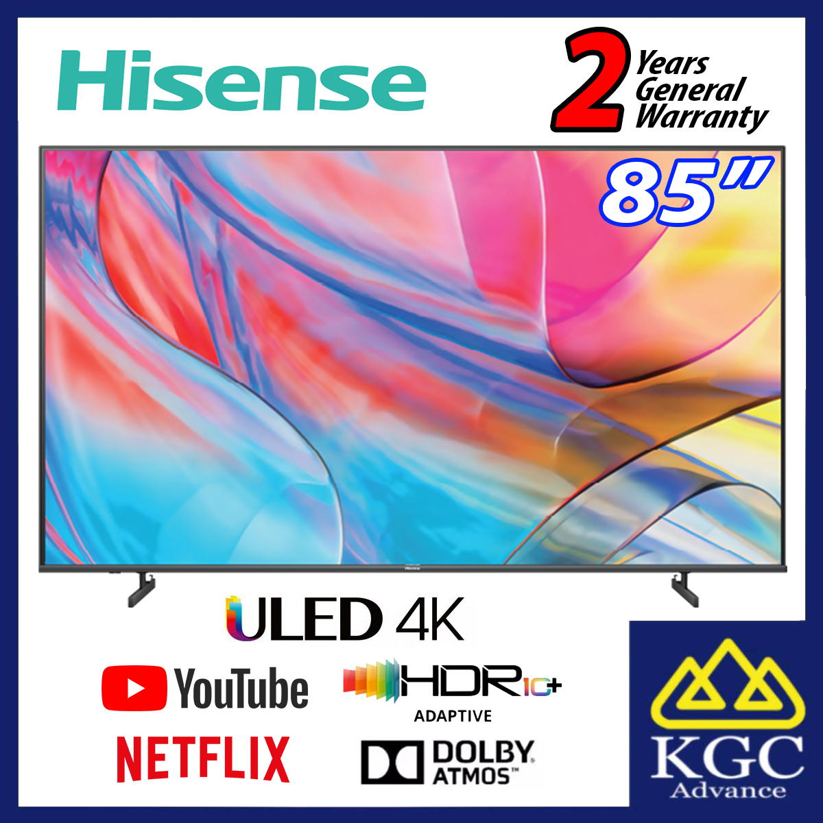 Hisense 85" UHD 4K A7K Series Smart TV 85A7K - Khin Guan Corporation